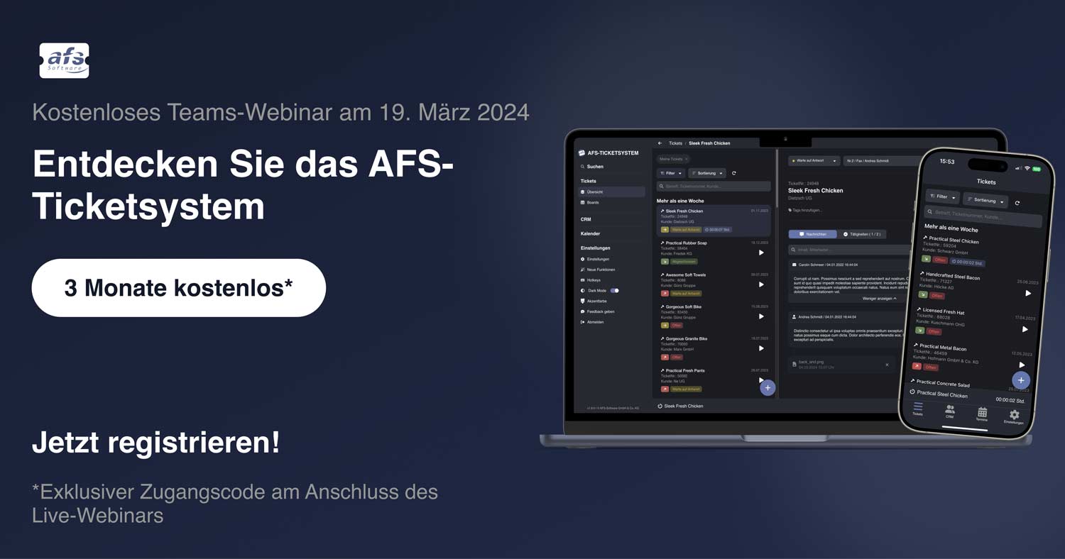 Kostenloses Ticketsystem-Webinar am 19. März 2024