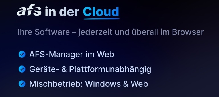 AFS im Web: Produkte und Möglichkeiten im Überblick - AFS-Software